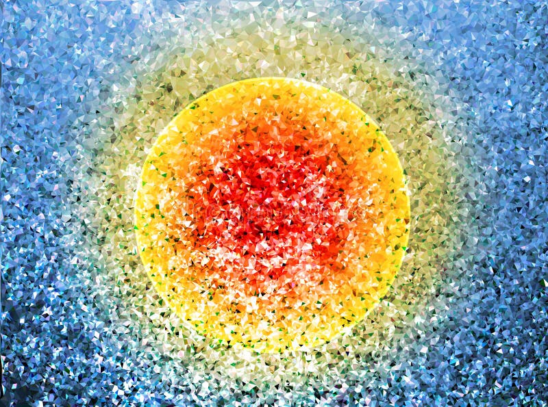 Abstract Background of Crystals with Stylized Sun Stock Vector ...