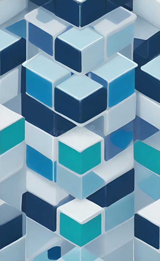 Abstract Background of Cube Blocks Wall Stacking Blue, Light Blue ...