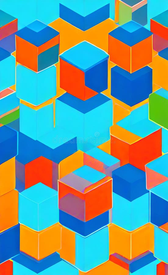 Abstract Background of Cube Blocks Wall Stacking Blue, Light Blue ...