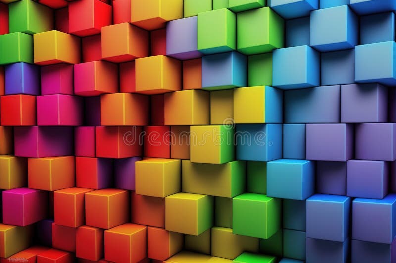 Abstract Background of Cube Blocks Wall Stacking Design Stock Photo ...