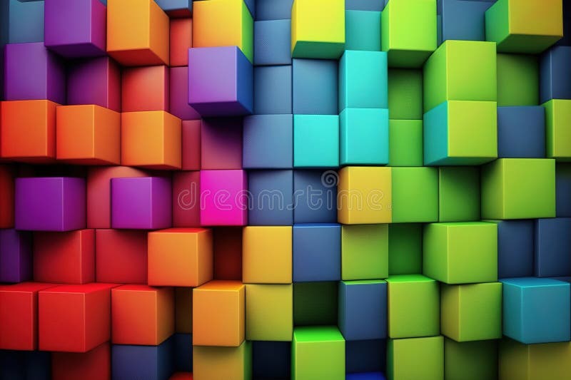 Abstract Background of Cube Blocks Wall Stacking Design Stock ...