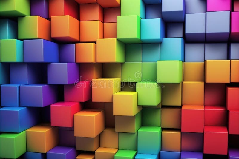 Abstract Background of Cube Blocks Wall Stacking Design Stock ...