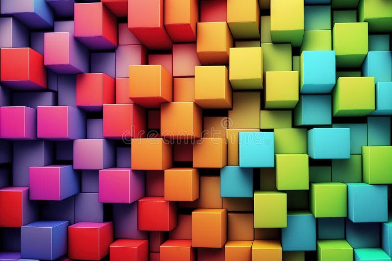 Abstract Background of Cube Blocks Wall Stacking Design Stock ...