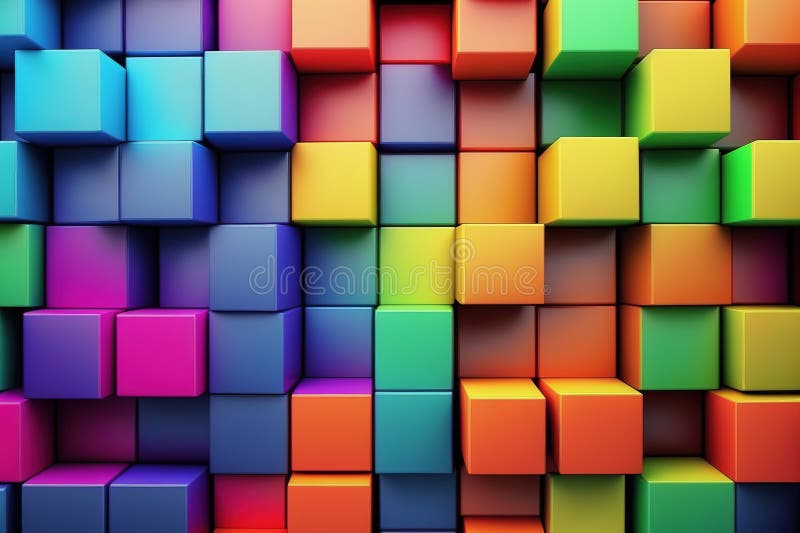 Abstract Background Of Cube Blocks Wall Stacking Design Stock Illustration Illustration Of