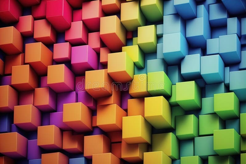 Abstract Background of Cube Blocks Wall Stacking Design Stock ...