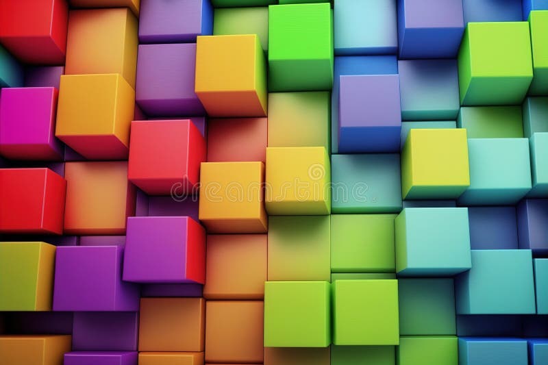 Abstract Background of Cube Blocks Wall Stacking Design Stock ...
