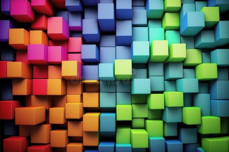Abstract Background of Cube Blocks Wall Stacking Design Stock ...