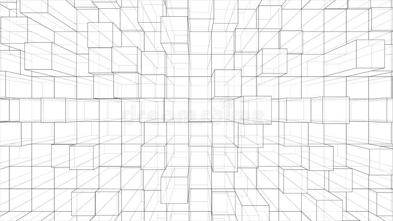 Abstract Background of Cubes Outline. Vector Stock Vector ...