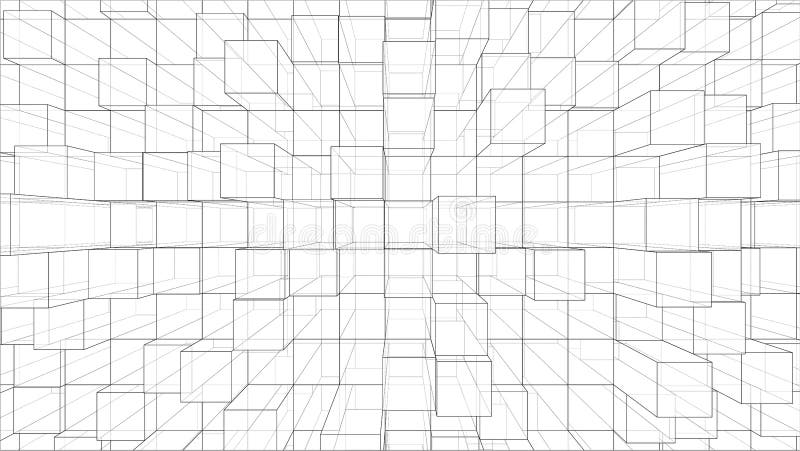 Abstract Background of Cubes Outline. Vector Stock Vector ...