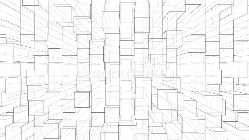 Abstract Background of Cubes Outline. Vector Stock Vector ...