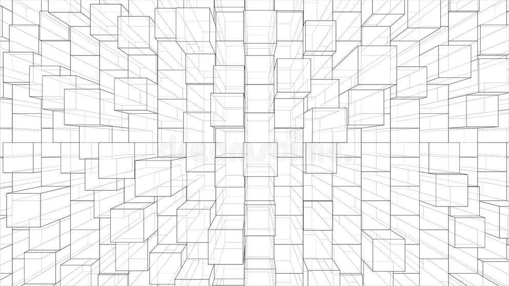 Abstract Background of Cubes Outline. Vector Stock Vector ...