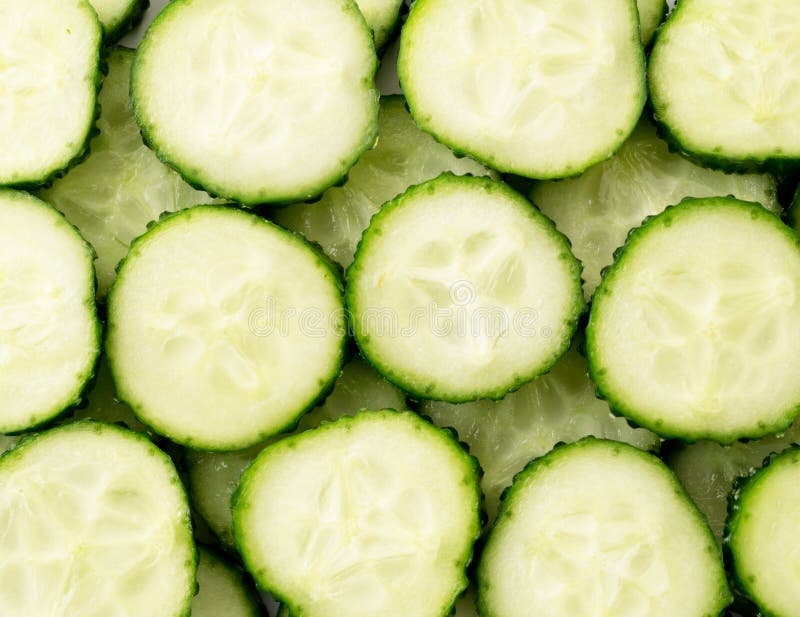 Abstract Background of Cucumber Slices Top View Stock Image - Image of ...