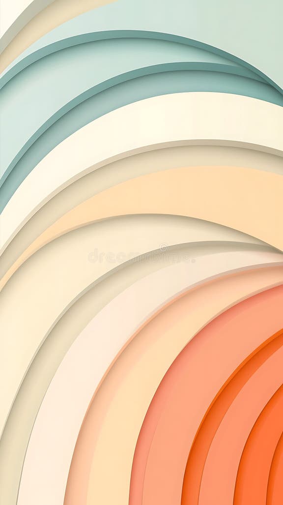 Abstract Background of Curved Lines in Pastel Colors Stock Illustration ...