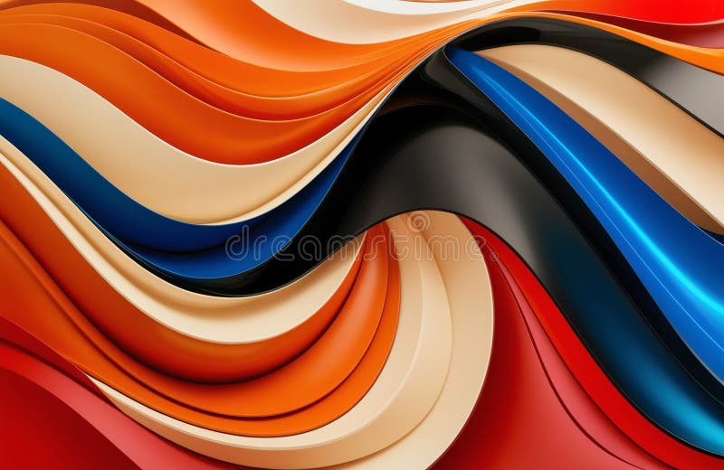 Abstract Background Curvy Waves Stock Illustration - Illustration of ...