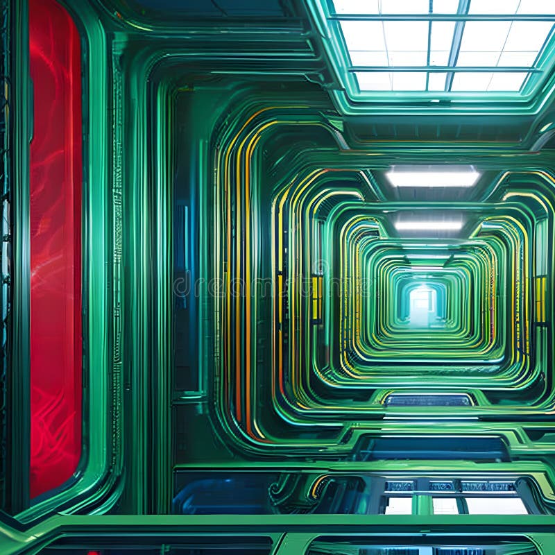 Abstract Background in Cyberpunk Style. Geometric Pattern in Modern ...