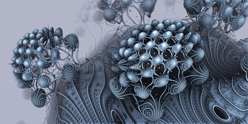 Abstract Background 3D Black Fantastic Organic Structures Stock ...