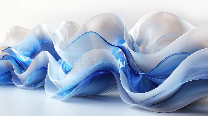 Abstract Background, 3d Blue Color Wavy Stripes Pattern, Interesting ...