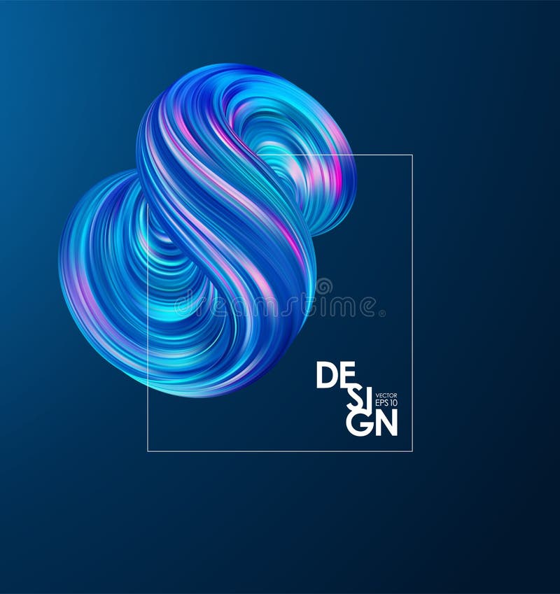 Abstract Background with 3d Colorful Fluid and Frame. Modern Design ...