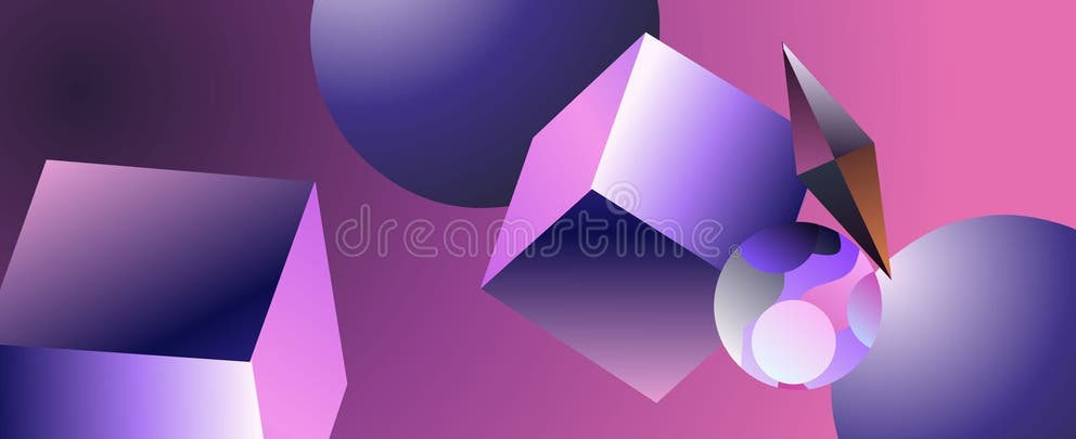 Abstract Background of 3d Geometric Shapes in Low Poly Style. Stock ...