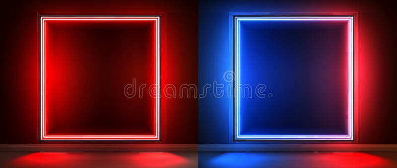 An Abstract Background with 3D Neon Lights, Featuring a Sequence of Red ...