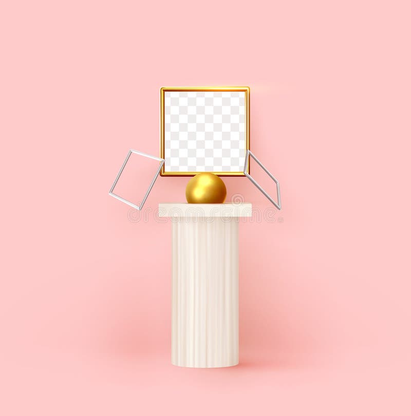 Abstract Background with 3d Realistic Objects Design. Interior Art ...