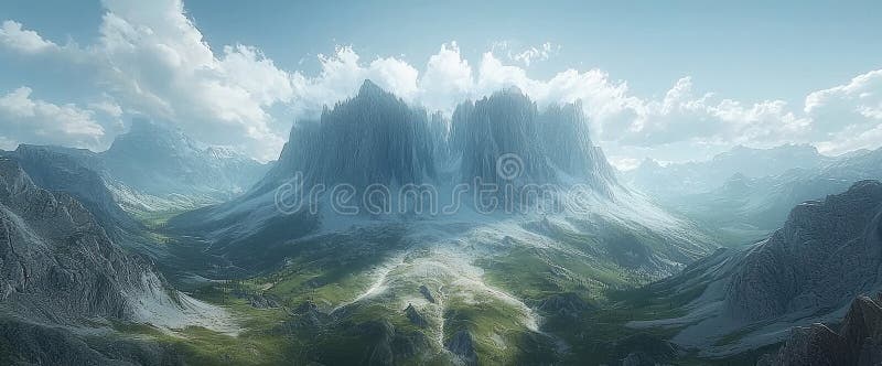 An Abstract Background with a 3D Rendering of a Simple Landscape ...