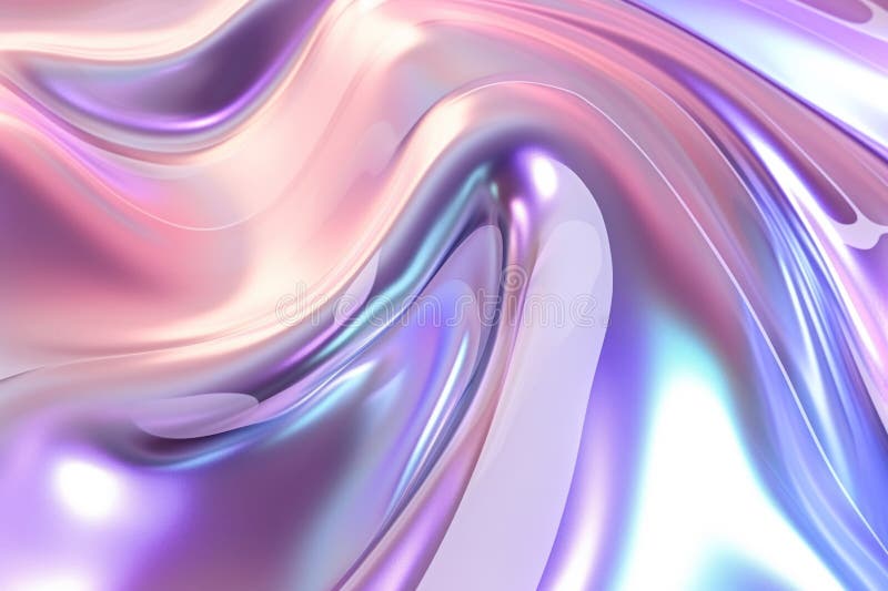 Abstract Background 3D Shiny Plastic Waves with Pastel Unicorn Textures ...