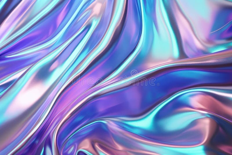 Abstract Background 3D Shiny Plastic Waves with Pastel Unicorn Textures ...