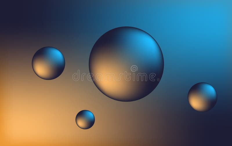 Abstract Background with 3d Vector Spheres. Dark Cover with Round ...