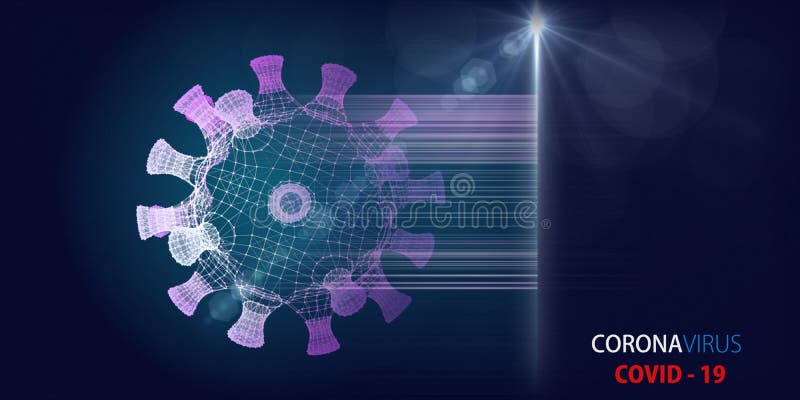 Abstract Background with 3d Virus Polygonals Wire Form and Blurred ...