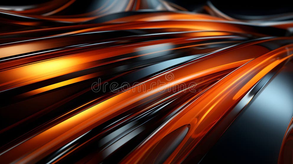 Abstract Background of Dark Amber and Black Clean Liquid Forms. Neural ...
