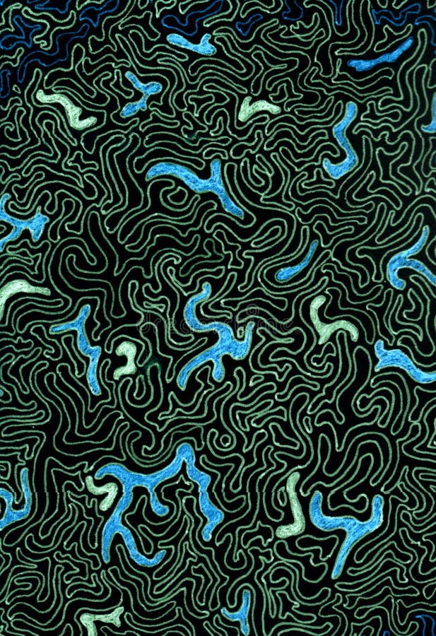 Abstract Background. Dark Colours with Neon Elements. Psychedelic ...