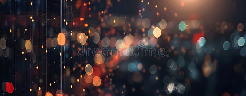 Dark Cyber Network with Blurred City Lights Background - AI Generated ...