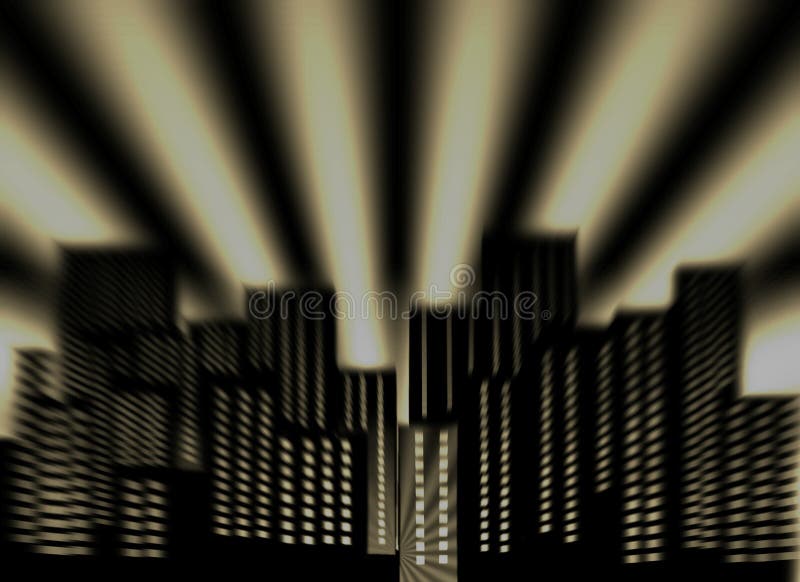 Abstract Background Dark Night City and Zoom Effect Stock Illustration ...