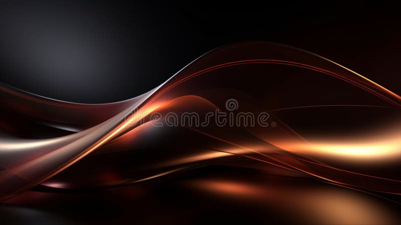 Abstract Background with Dark Smooth Curving Lights Stock Illustration ...