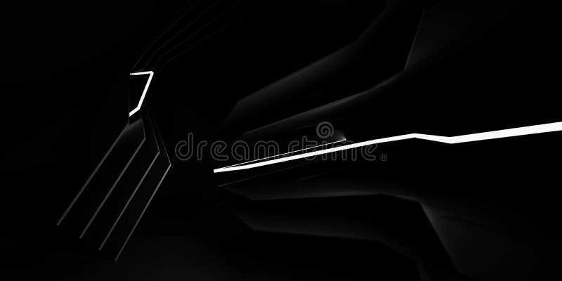 Abstract Background with Dark Walls, Strip Light and Corners Stock ...