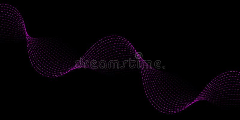 Abstract Background for Banner with Waves and Dashes. Black and Pink ...