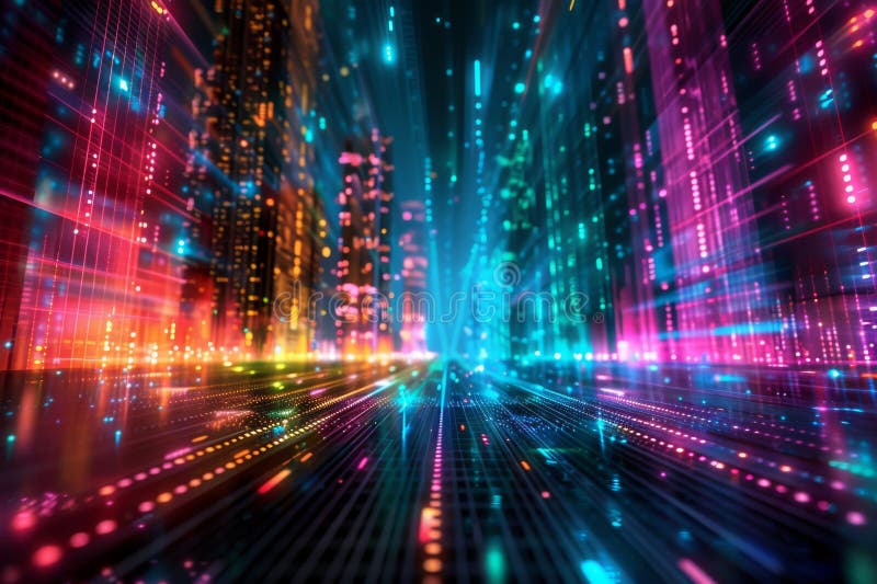 Abstract Background Data Flow on Futuristic Technology. Stock Image ...