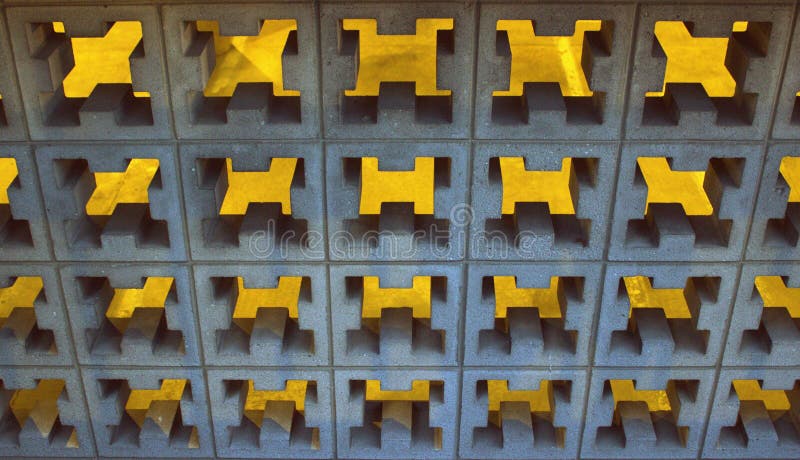 Abstract Background of Decorative Cement Blocks and Lighting Stock ...