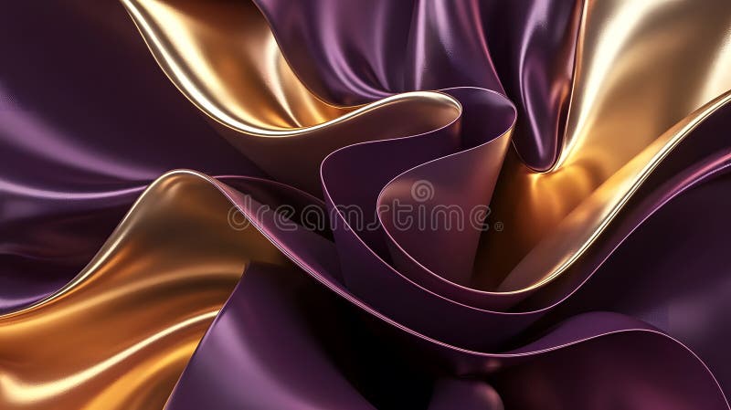 Abstract Background, Deep Purple and Gold Luxury Satin Background Stock ...