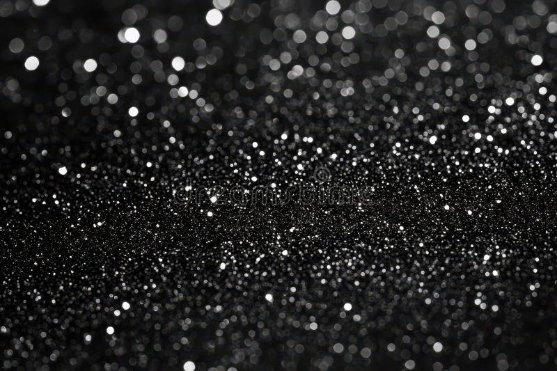 Abstract Background of Defocused White Lights on Black Surface Stock ...