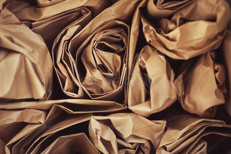 Abstract Background Depicting Brown Paper Waste. Garbage Processing ...
