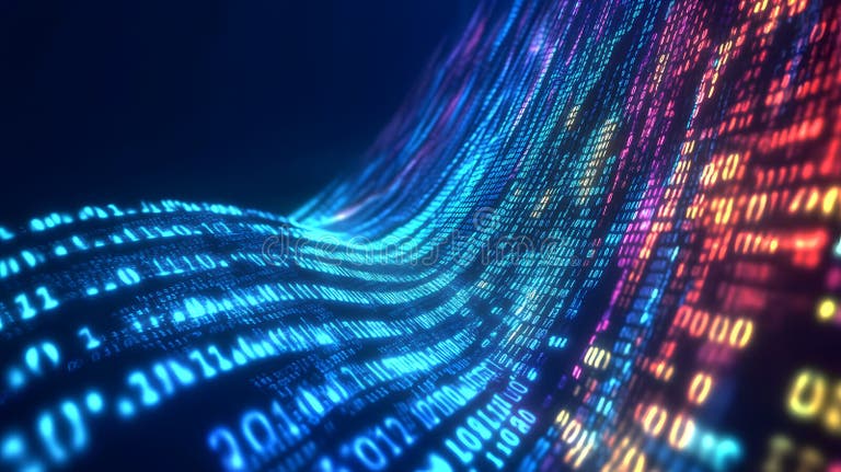 Flowing Digital Data Stream Background Stock Illustration ...