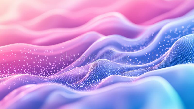 Abstract Background Depicts Flowing Particles, Which Embody a 3D Sci-fi ...