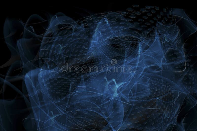 Abstract Background Design. Blue Waves and Haze on a Black Background ...