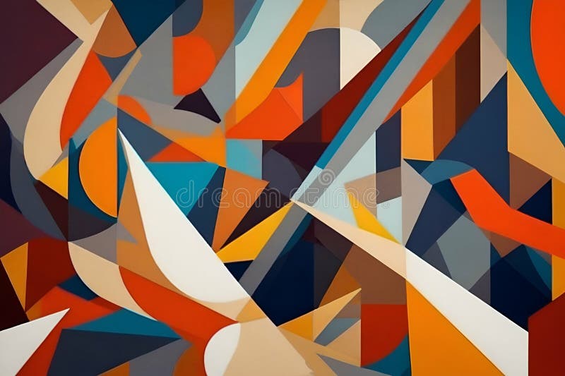 Abstract Background Design in Cubism Style Stock Illustration ...