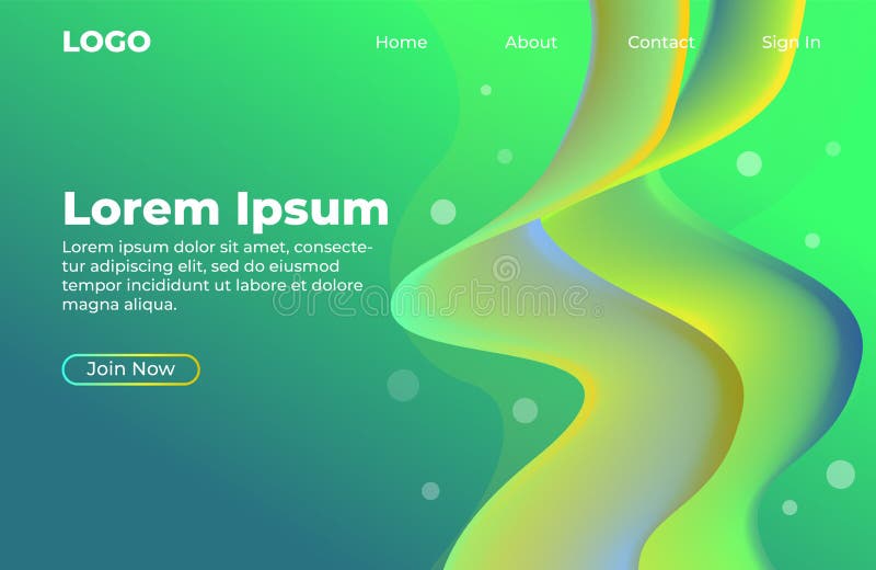 Abstract Background Design with Dynamic Wavy Shape. Landing Page ...
