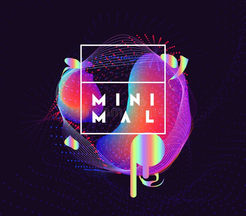 Abstract Background Design, Gradient Liquid Forms, Neon Linear Elements ...