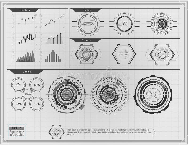 Abstract Background with Different Elements of the Hud. Hud Elements ...