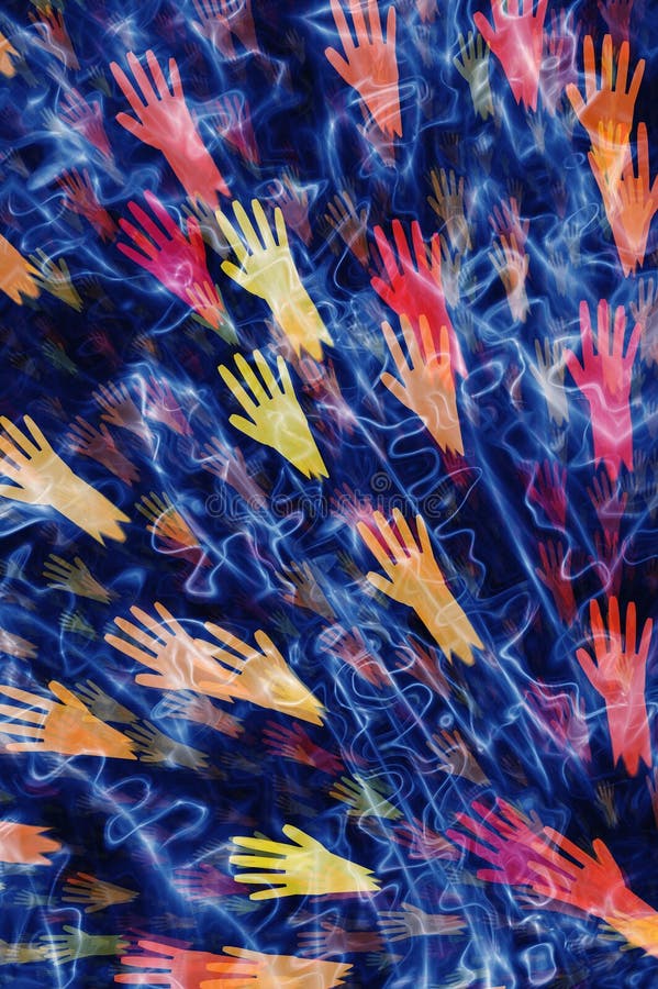 Abstract Background from Different Open Hands Stock Illustration ...